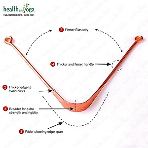 HealthAndYoga™ qSwipe Lite Copper Tongue Cleaners (Pack of 3) – Prevents Bad breath, Improves taste- Flexible, Curved ends provide good grip – Complete Oral Care/Hygiene for Travel/Office/Home