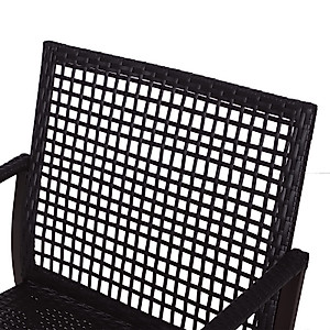 Outsunny 3 Piece Patio Rocking Bistro Set, Outdoor PE Rattan Wicker Rocking Chairs with Cushioned, Pillows, Two-Tier Glass Storage Shelf Coffee Table, Cream White