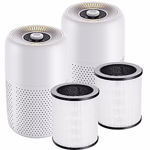 (2 Pack P60 Air Purifier + 2 Pack P60 HEPA Air Filter Combo Purchase),TPLMB Air Purifiers for Bedroom,H13 HEPA Filters,Aromatherapy for Better Sleep,24dB Filtration System, P60 White.