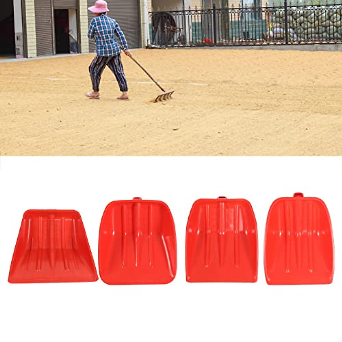Plastic Garden Shovel Snow Shovel Red Thickened PP Plastic Wear Resistant Kids Safe Shovel for Garden Snow Removal Tool(1501-5)