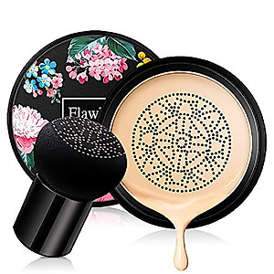 nvyue Mushroom Head Air Cushion CC Cream Natural Mushroom Head Foundation,Moisturizing BB Cream Makeup Long Lasting Matte Concealer Even Skin Tone Makeup Base Prime(Natural)