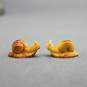 TOYANDONA Miniature Snail Figurines, 5pcs Resin Snail Figures Mini Snails for Miniature Micro Landscape Decor DIY Bonsai Crafts Ornaments