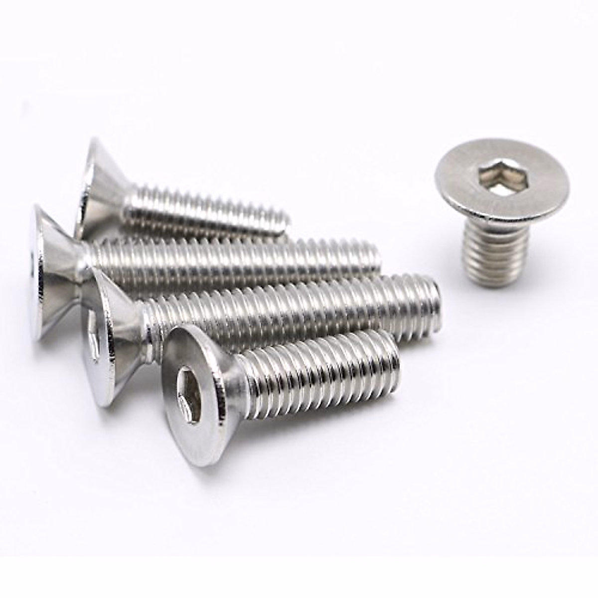 M3 x 8mm Flat/Countersunk Head Socket Screws,Pack 100-piece,Stainless Steel,Full Thread,Right Hand,Metric