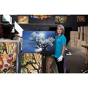 Startonight Canvas Wall Art Decor Flower Tree and Moon Blue Print for Bedroom 24" x 36"