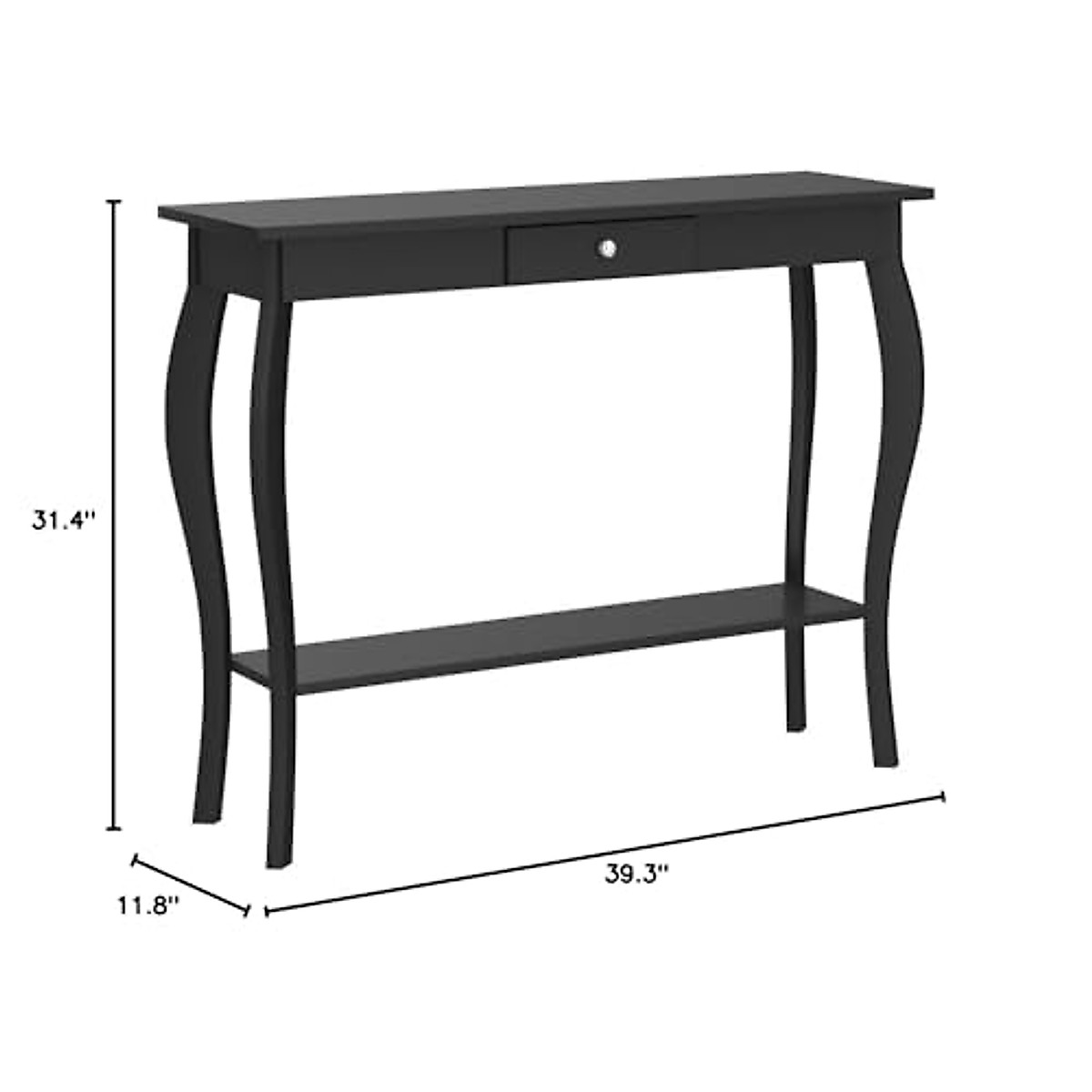 ChooChoo Narrow Console Table with Drawer, Chic Accent Sofa Entryway Table with Shelves for Entryway, Living Room, Hallway, Espresso
