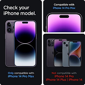 Spigen Tempered Glass Screen Protector [GlasTR EZ FIT - Privacy] Designed for iPhone 14 Pro Max [Case Friendly] - 2 Pack
