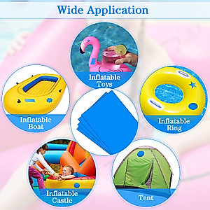 WILLBOND 4 Pcs 23 x 5 Inch Vinyl Pool Repair Patch Kit Large Self-Adhesive PVC Pool Patch Repair Kit Cut-to-Size Inflatable Pool Patches with Scissors for Swimming Pools Inflatable Boat Products(Blue)