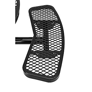 Global Industrial 46" Round Picnic Table, In-Ground Mount, Black