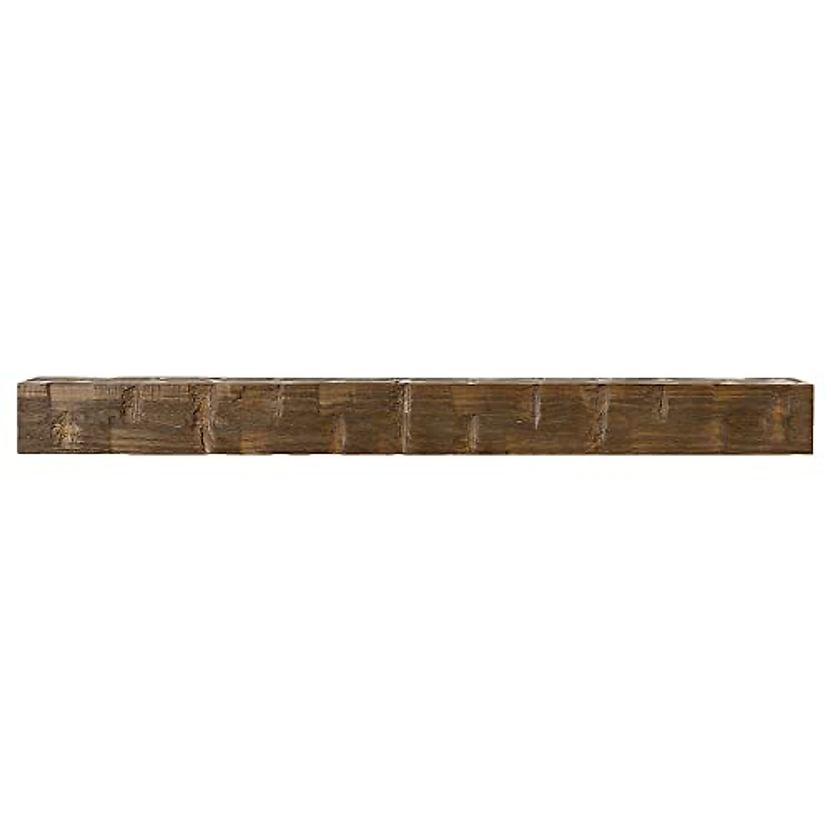Country Living Wood Fireplace Mantel Shelf - Bodie 60 Inch Mocha Finish | Rustic Hand-Hewn and Distressed Pine Beam with Worn, Reclaimed Log Look; for Fireplaces, Hearths & Décor