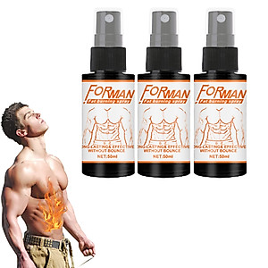 ChestFit Gynecomastia Fat Burner Spray - Chestfit Gynecomastia Heating Balm - Gynecomastia Cellulite Melting Spray - Hot Cream Cellulite Treatment - Chest Belly Fat Remove (3pcs)