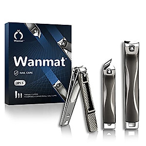 Nail Clippers Set,Extra Sharp Stainless Steel Fingernail & Toenail Clippers, Professional Nail Trimmer for Thick or Ingrown Nail, 3PCS Nail Cutter for Women and Men