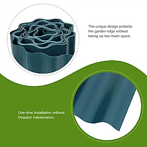 Yardwe 3rolls Panels Grass Fences Corrugated Decoration Ripple Borders Planting Plant Home Mxcm Tree Plastic for Flowerbeds Edging Stones Bed Edgings Flexible Stop Root Plants