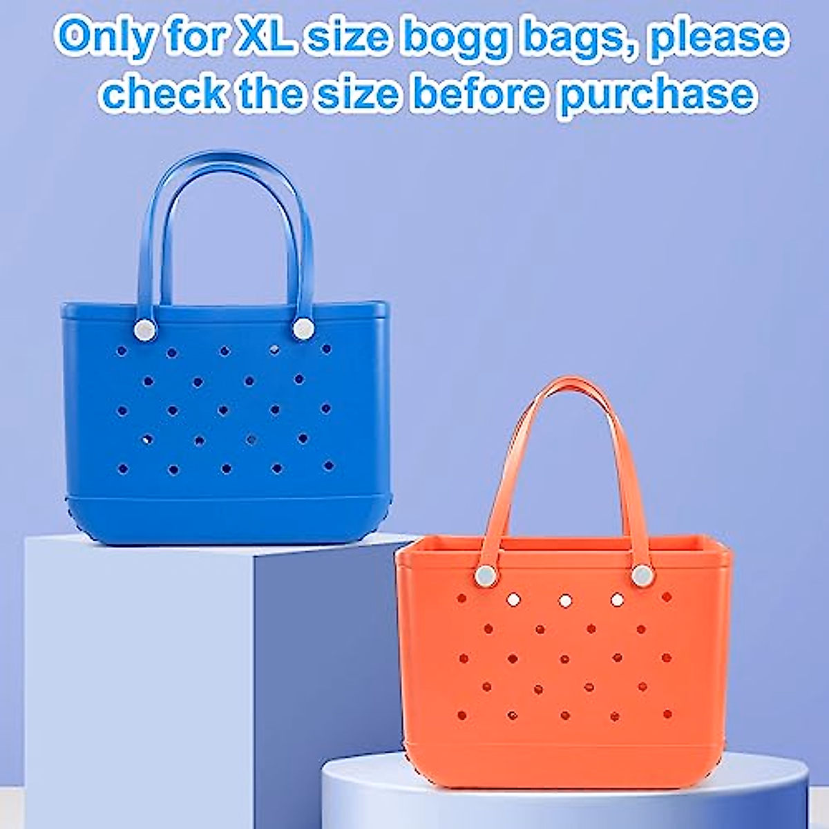 AIERSA Rubber Beach Bag Organizer Compatible with Bogg Bag/Simply Southern Tote, Felt Insert Divider Pouch with Zipper for Bogg Bags Accessories, with 7 Pocekets, Only for Original X Large Size -Beige