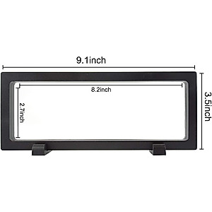 RECHIATO 2Pcs of 3D Floating Display Cases 9.1"×3.5"×0.8", Coin Display Case Coin Holder Coin Display Frame Stand Holder for Military Challenge Coin, AA Medallion