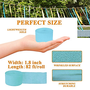 Crepe Paper Streamers 656ft 8 Rolls, Pack of Blue, Purple and Silver Party Streamers for Birthday Wedding Baby Bridal Shower Decorations Christmas Craft Supplies (1.8 Inch x 82 Ft/Roll)