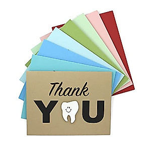 Tooth Thank You Card for Dentists | Handmade Dental Hygienist Greeting Notecard | Kraft Brown Single Card