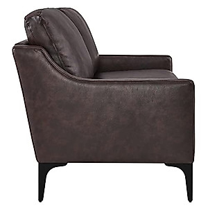 Modway Corland Upholstered Leather Loveseat, Brown