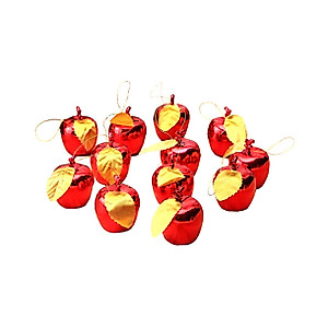 Amosfun 48pcs Mini Hanging Ornaments Xmas Tree Hanging Ornament Mini Hanging Apple Ornaments Red Decorations Wedding Tree Decor Mini Christmas Apples Fruit Decor Pendant Christmas Tree