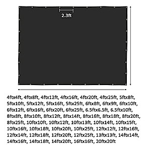 Shade Cloth 90% Sunblock Net 4x12ft 5x25ft 6x20ft 8x25ft 12x12ft Black UV Resistant Shade Cover Net with Grommets for Garden Plants Growing Privacy Screen Chicken Coop (Size : 6ftx25ft)