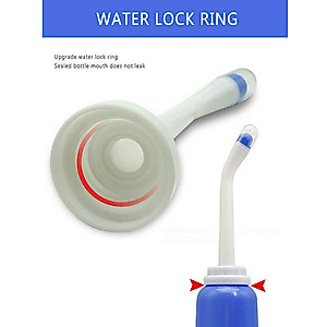 Portable Handheld Washing Sprayer Pregnant Bidet Shower Long Nozzle Accurate Baby Large Capacity Toilet Travel Personal Home Cleaner (Personal Bidet Sprayer - White Blue , 7.5*33 cm )