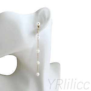 Long Tassel Dangle Pearl Earrings for women Bohemia Pearl Drop Earrings Gold Vintage Pearl Tassel Earrings Wedding Pearl Earrings jewelry for Women