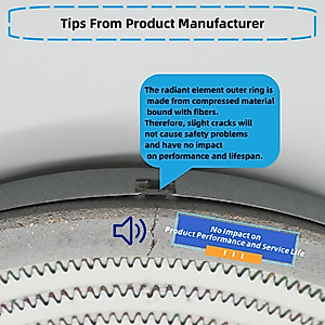 UPGRADE 316135401 WP8273992 ap6041999 W10823696 9in Radiant Surface Element for Frigidaire GE Kenmore Replaces 316224200 316224201 318198835 AP4416812 PS2361362 Radiant Surface Element