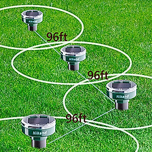Gopher Repellent Ultrasonic Solar Powered - Mole Repellent Stakes Outdoor Pet Safe - Groundhog Repeller Snake Rodent Gopher Spikes Chaser - Sonic Mole Deterrent Devices (4)