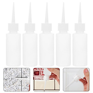 DOITOOL 20pcs Paint Plastic Pancake Caps Dispenser Sauce Ketchup Sand Glue Art Proof Bbq Bottles Leak Tip Liquid Supplies Small Applicator for Diy Dispensing Ml Craft Construction Long