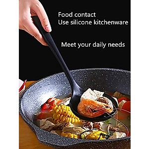 IRSHI LMMDP Silicone Skimmer Soup Spoon Non-Stick Heat-Resistant Soup Ladle Kitchen Utensil Tool