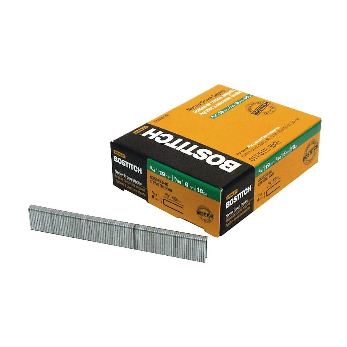 Bostitch Stanley SX50353/4G 3/4" Galvanized Staples 5,000 Count
