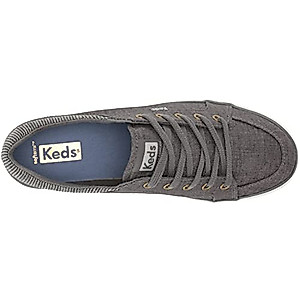 Keds Center 2 Lace Up, Sneaker Womens, Grey Cotton Slub, 7 Medium