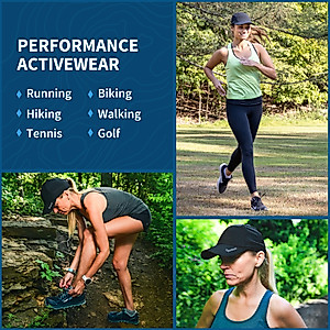 TrailHeads UV Protection Running Hats for Women, 50+ UPF - Summer Hats for Women Baseball Cap - Tennis, Golf, Gym, Workout Black