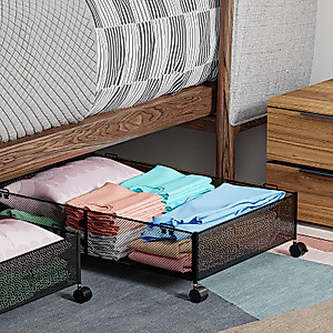 MURBONE Under Bed Storage with Wheels,Home Shoe Storage Organizer Drawer