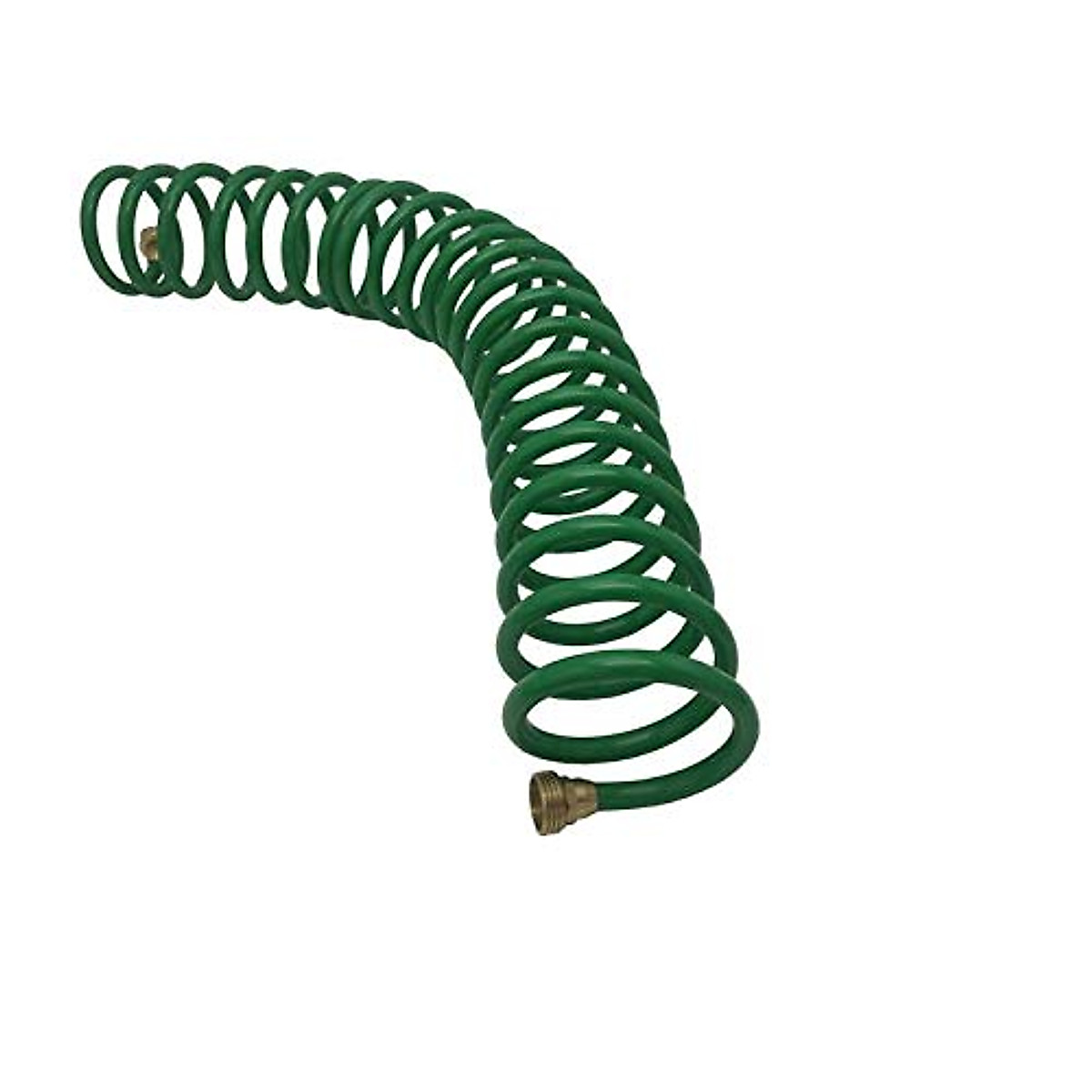 Recoil Hose Garden Hose EVA Curly Water Hose with Brass Connectors Watering Hose Coil Plastic Spring Hose Resistant Garden Coil Hose Self Coil Hose 25 FT, Green