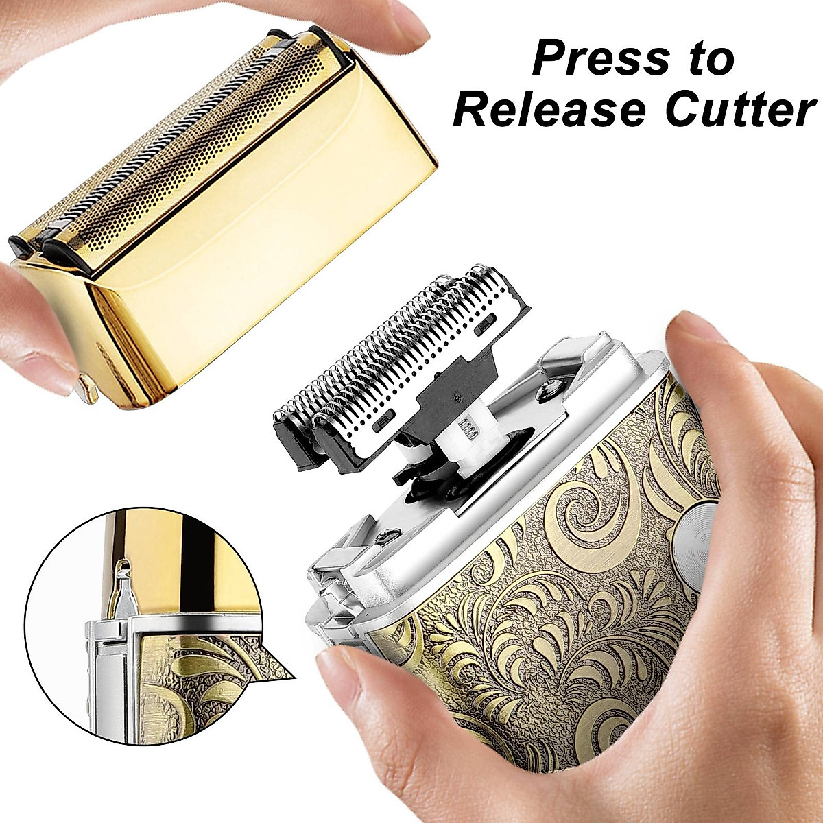 GSKY Electric Razor, Double Foil, Foil Shavers for Men,2 Speeds,Electric Shavers for Men,Beard Trimmer with 2 Foil,Cordless Barber Shaver Beard Trimmer,Barber Supplies Gifts for him