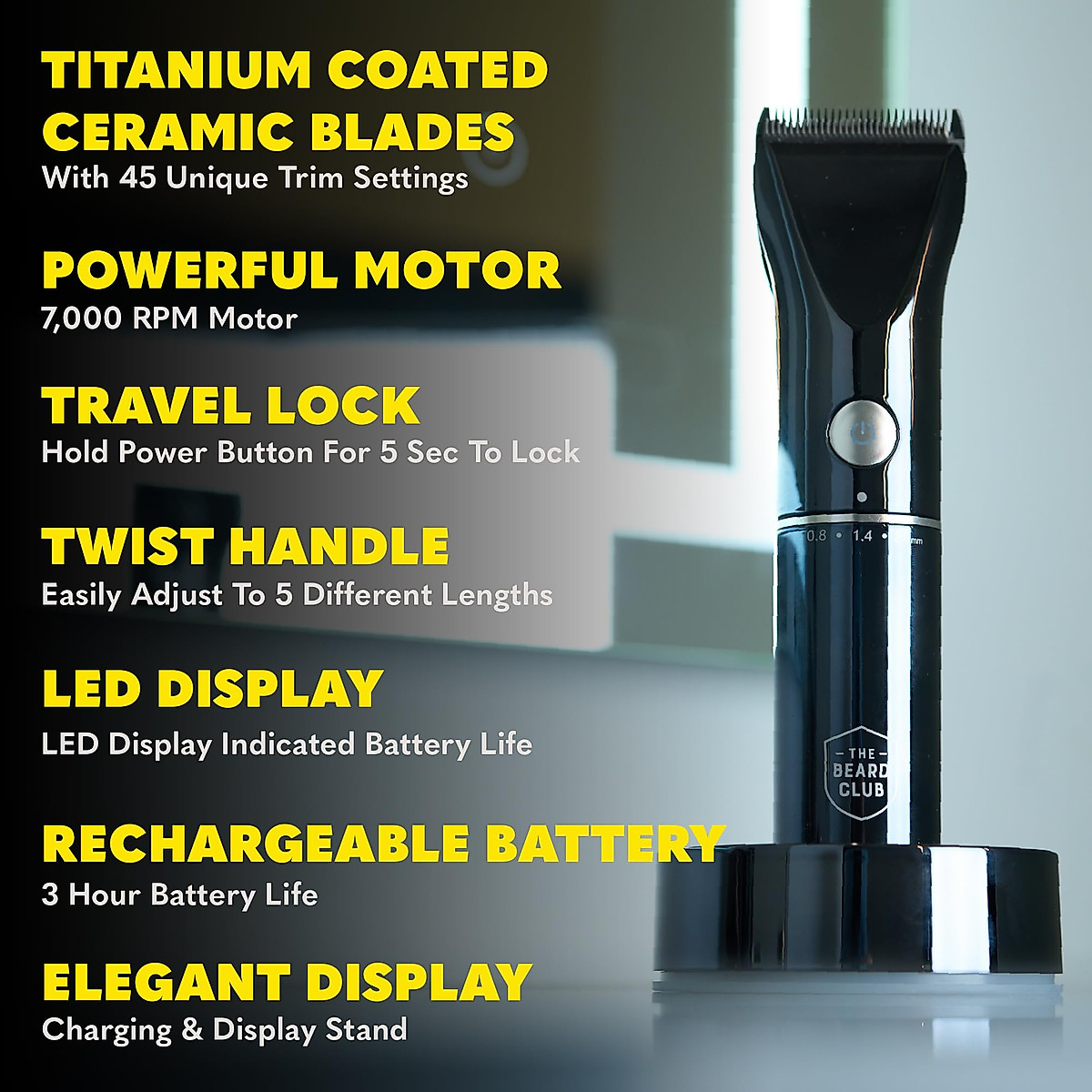 The Beard Club Mens Grooming Kit & PT45 Beard Trimmer for Men - Professional Cordless Electric Beard Hair & Moustache Trimmer, Straight Razor, Beard Shampoo, Balm, Beard Brush & Comb - Beard Kit Gift