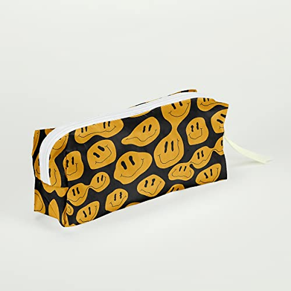 Pencil Pouch Pencil Case Pencil Bag Pen Case Pouch Box Organizer for Teen Girls Boys School Students Men Women Waterproof Zipper Pouch for Office Supplies Makeup, Hippie Trippy Melting Smiley Face