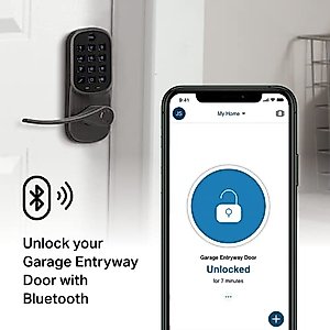 Yale | LiftMaster Smart Lock with Keypad Lever- Works with myQ App & Key by Amazon in-Garage Delivery when paired with Smart Garage Hub (sold separately), Oil Rubbed Bronze