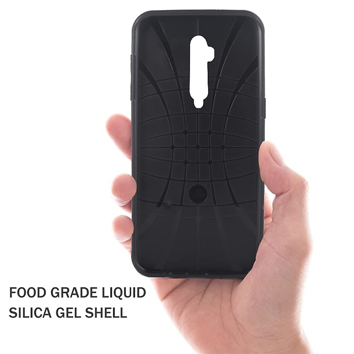 ELISORLI Compatible with Oppo Reno 2 case Rugged Thin Slim Cell Accessories Anti-Slip Fit Rubber TPU Mobile Phone Protection Full Body Silicone Soft Bumper Grip Cover for Reno2 2019 Women Men Blue