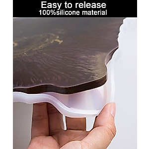 Booshow XL Resin Tray Mold Silicone & 3Pcs Geode Coaster Molds for DIY Crafts, Epoxy Resin Casting Molds for Making Faux Agate Tray, Serving Board, Home Decorations