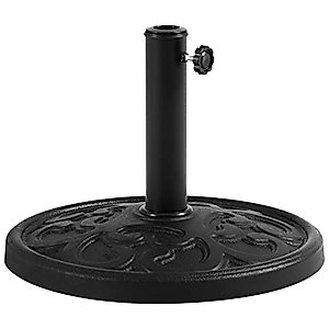 Topeakmart 22lbs Umbrella Base Stand Heavy Duty Outdoor Patio Resin Umbrella Stand for Deck, Garden, Lawn - Black