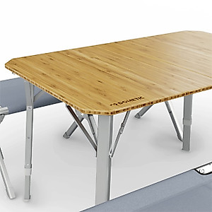 Dometic GO Compact Camp Table - Bamboo Table with Adjustable Height - Foldable and Portable | Carrying Case Sold Separately