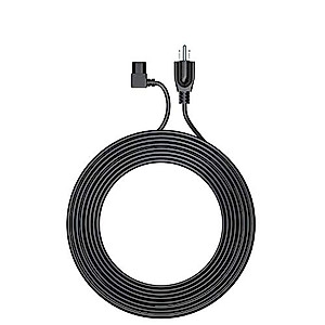 Pwr 3 Prong LCD TV AC Power Cord Cable: Extra Long 12Ft Replacement for Vizio Samsung Toshiba Sony Panasonic Lg Dell Monitor Plasma DLP LED Screen Ps3 Xbox 360 Epson Printer