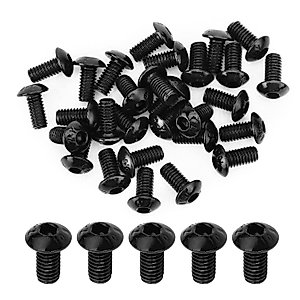 MroMax 50Pcs M4 x 8mm Button Head Socket Cap Bolts Screws, Alloy Steel 10.9 Grade, Allen Socket Drive, Black Oxide Finish, Fully Machine Thread