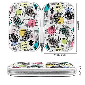 ZZKKO Sea Turtles Colorful Pencil Bag Case Zipper Pencil Holder Organizer Stationary Pen Bag Cosmetic Makeup Bag Pouch Purse for School Office Supplies