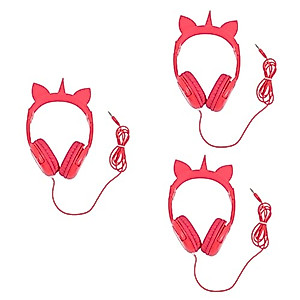 KOMBIUDA 3pcs cat Ear Headphones Gaming Headset on Ear Headphone Over Ear Headphone Over The Ear Headphones Bunny Headphone Kid Headphones Kids Headset Child Accessories Cartoon