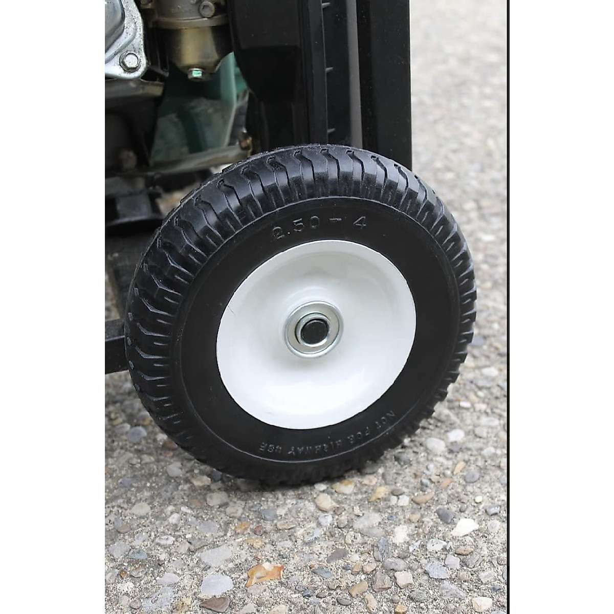 8 Inch Jungle Jim's 2.50-4" Flat Free All Purpose Tires - for Generator, Wagon, Hand Truck, Dolly, Utility Cart Tire on Wheel Assembly