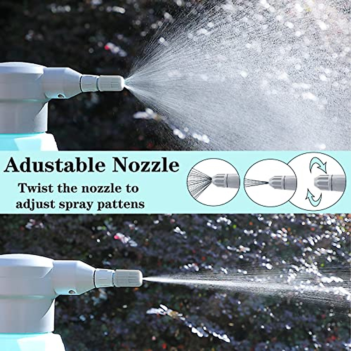 DOUBFIVSY Electric Plant Sprayer 2L/0.5 Gallon Garden Sprayer Rechargeable Automatic Plant Mister Spray Bottle with Adjustable Spout, Extended Nozzle for Garden Fertilizing Cleaning (Blue)