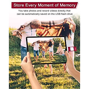 Sunany Flash Drive 128GB, USB Memory Stick External Storage Thumb Drive Compatible for Phone, Pad, Android, PC and More Devices (Red)