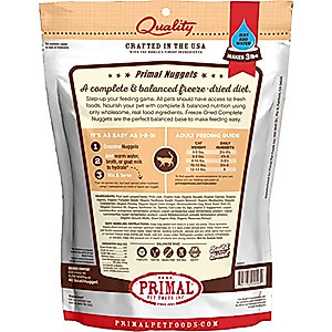 Primal Freeze Dried Cat Food Nuggets Pork, Complete & Balanced Scoop & Serve Healthy Grain Free Raw Cat Food, Crafted in The USA (14 oz)